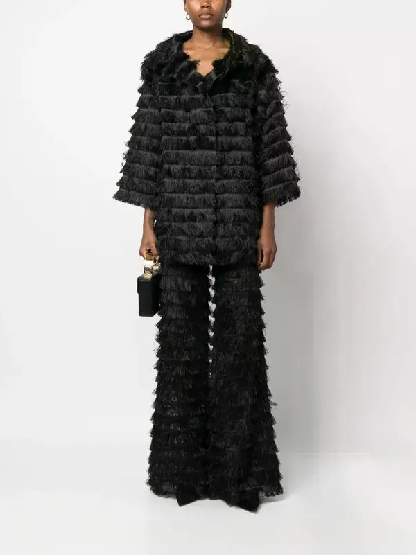 Alberta Ferretti Long-sleeved Fringed Jacket