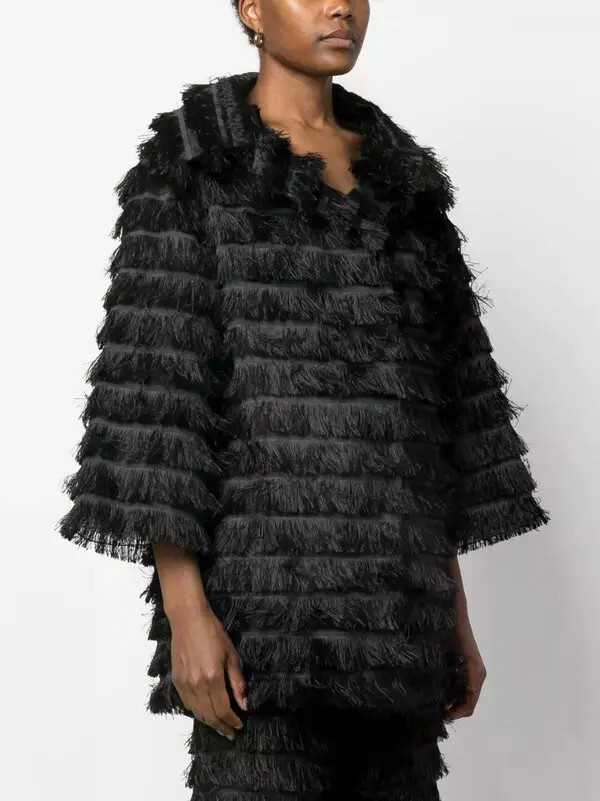 Alberta Ferretti Long-sleeved Fringed Jacket