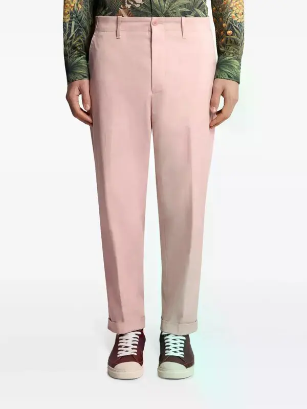 Etro Cotton Chino Trousers With Pegaso Motif