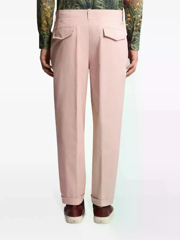 Etro Cotton Chino Trousers With Pegaso Motif