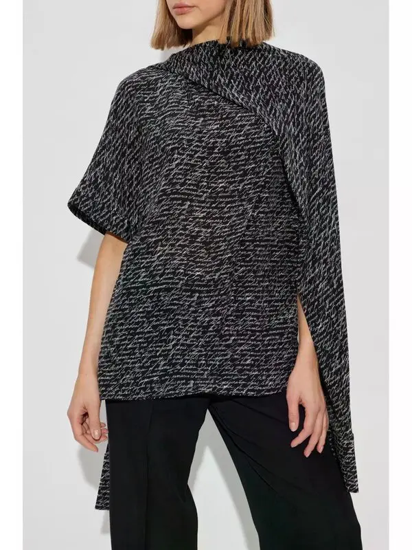 Balmain Script-print Silk Blouse