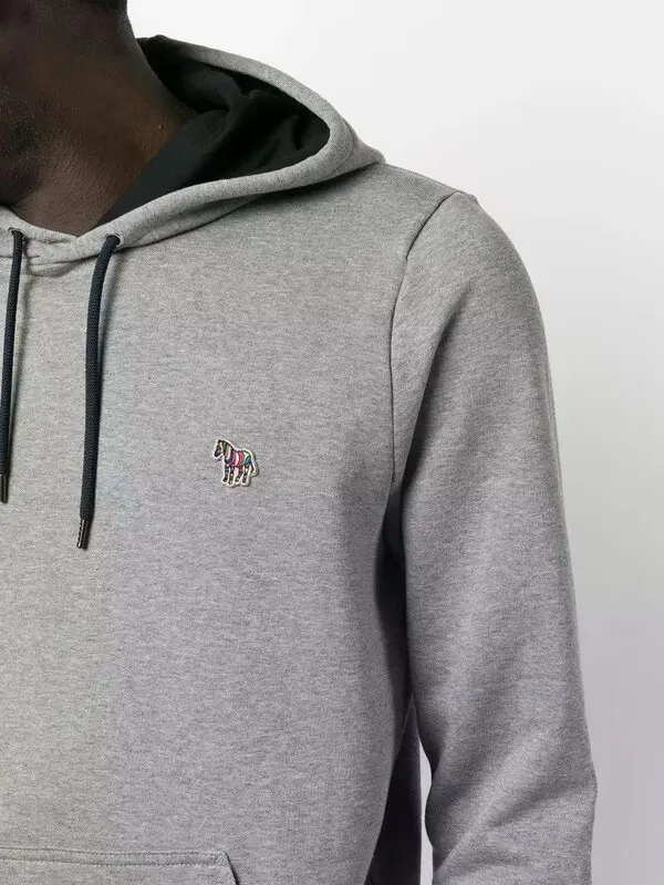 Paul Smith Logo-patch Long-sleeve Hoodie - Grey