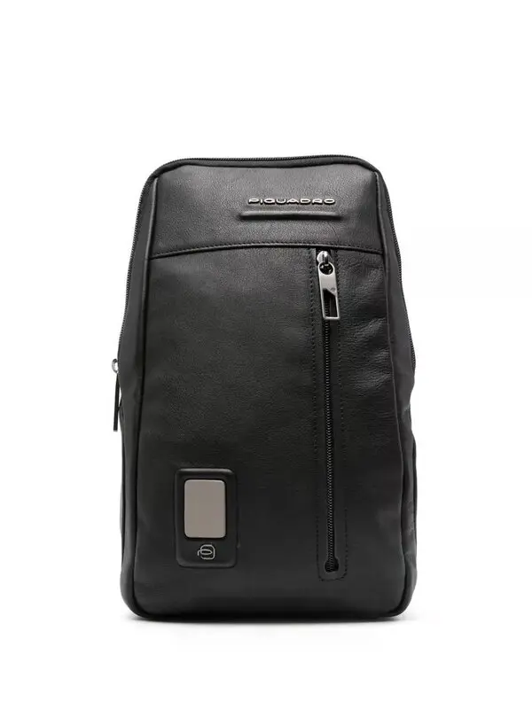 PIQUADRO Akron Leather Messenger Bag - Black