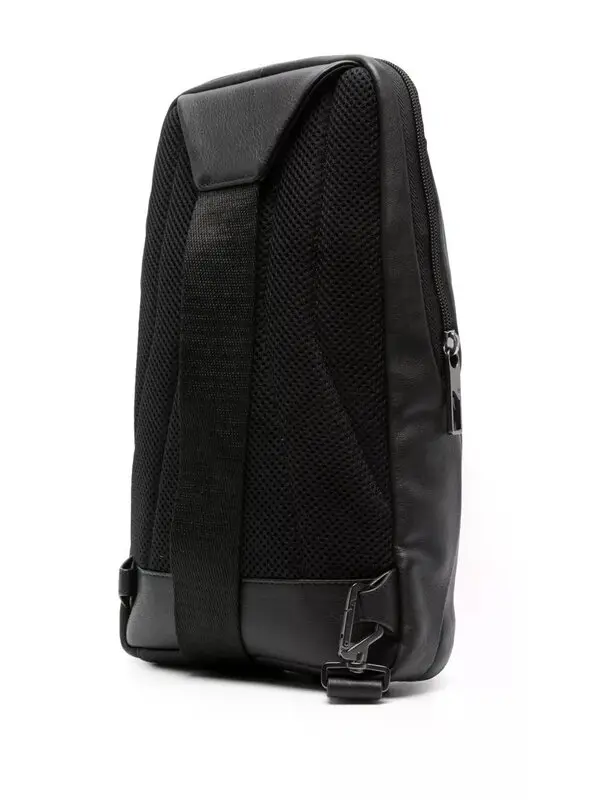 PIQUADRO Akron Leather Messenger Bag - Black