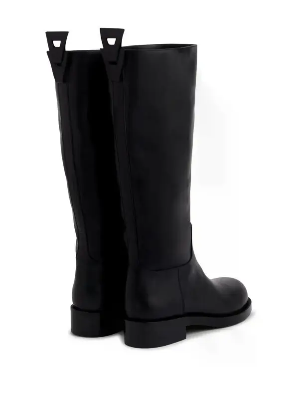 Rabanne Calf Leather Knee-high Boots - Black