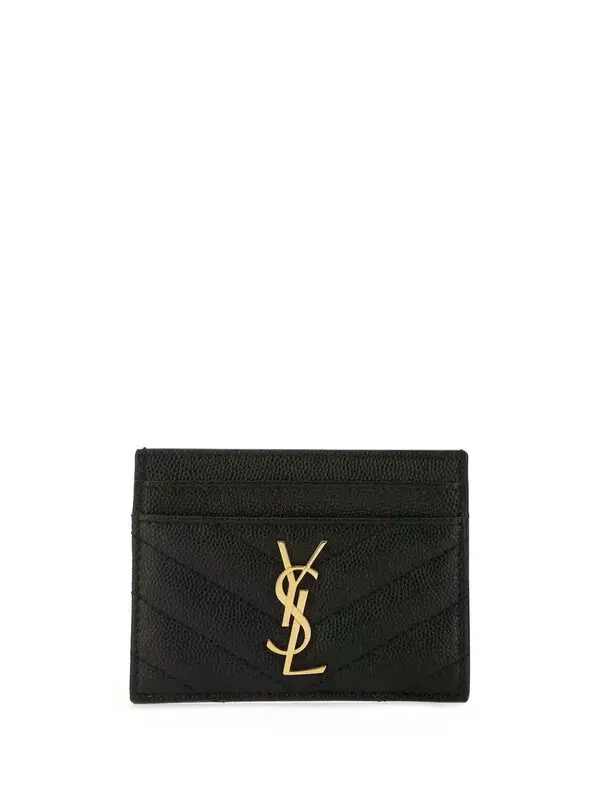 Saint Laurent Cassandre Matelassé Cardholder - Black