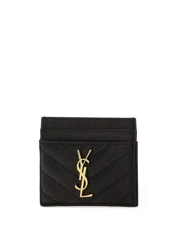 Saint Laurent Cassandre Matelassé Cardholder - Black