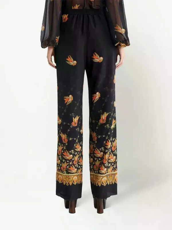 Etro Silk Paisley-print Straight Trousers
