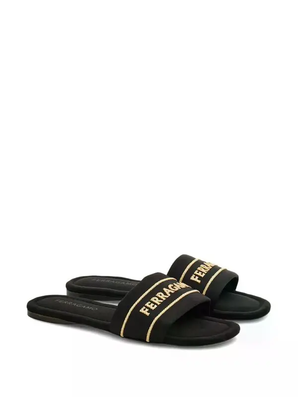 FERRAGAMO Logo Slides - Black