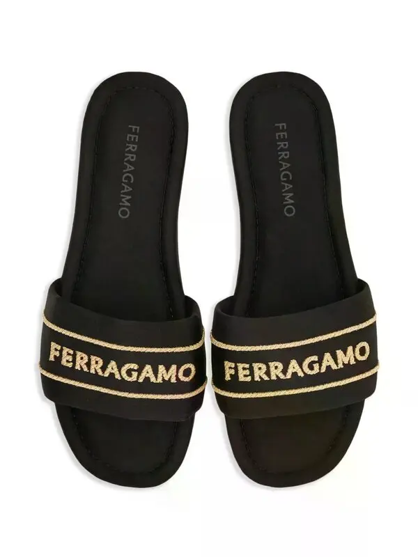 FERRAGAMO Logo Slides - Black