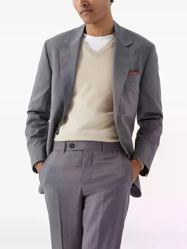 Brunello Cucinelli Notched-lapels Single-breasted Suit - Grey