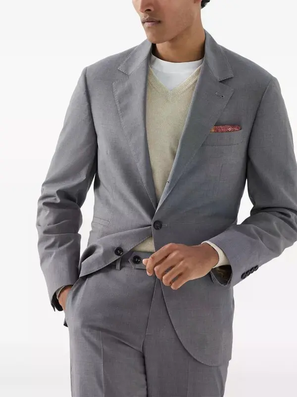 Brunello Cucinelli Notched-lapels Single-breasted Suit - Grey