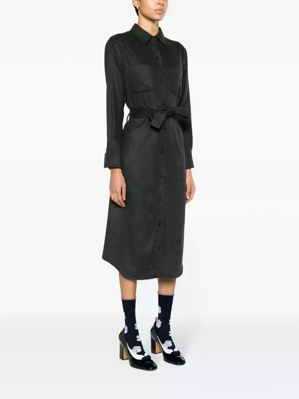 Thom Browne Silk-blend Midi Shirt Dress