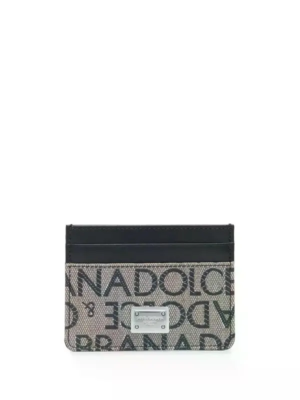 Dolce & Gabbana Logo Jacquard Card Holder - Black