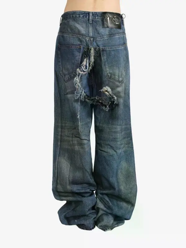 THUG CLUB Distressed Low-rise Jeans