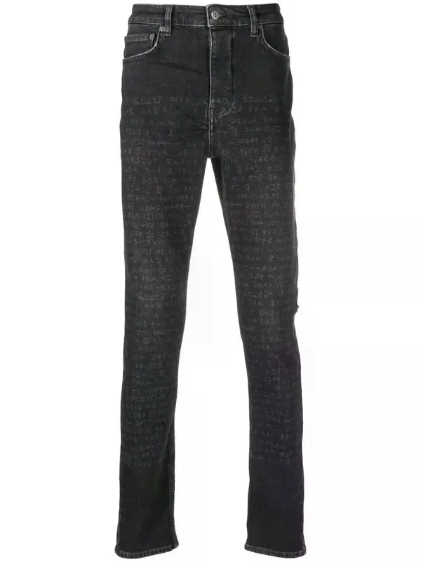 Ksubi Text-print Mid-rise Tapered Jeans
