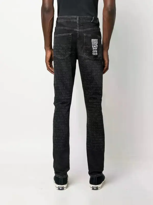 Ksubi Text-print Mid-rise Tapered Jeans
