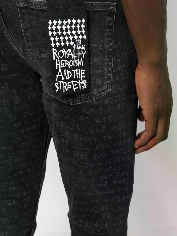 Ksubi Text-print Mid-rise Tapered Jeans