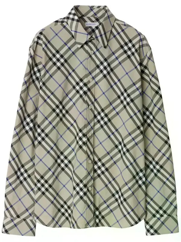 Burberry Checked Cotton Shirt - Neutrals