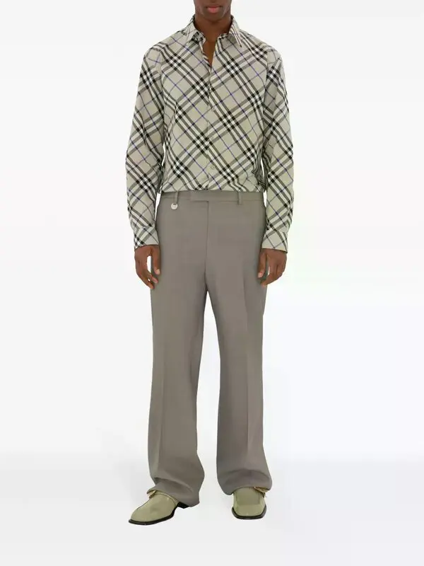 Burberry Checked Cotton Shirt - Neutrals
