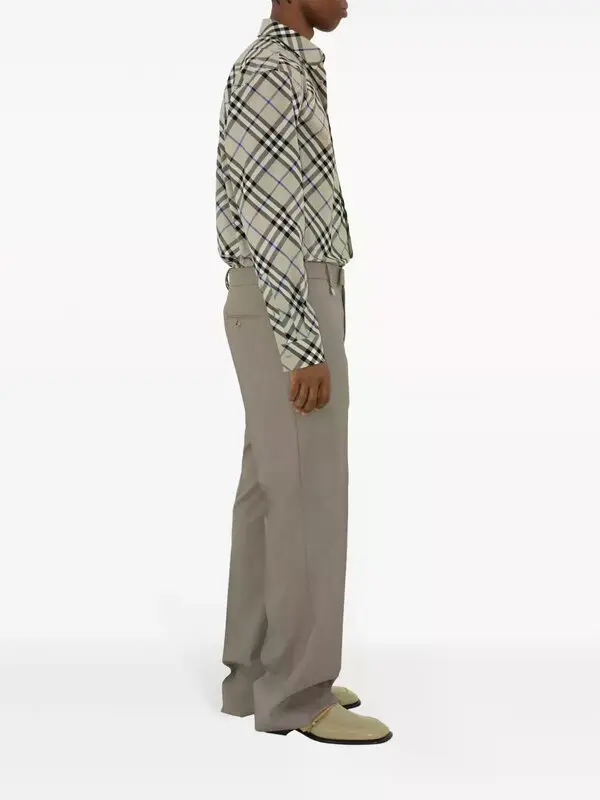 Burberry Checked Cotton Shirt - Neutrals