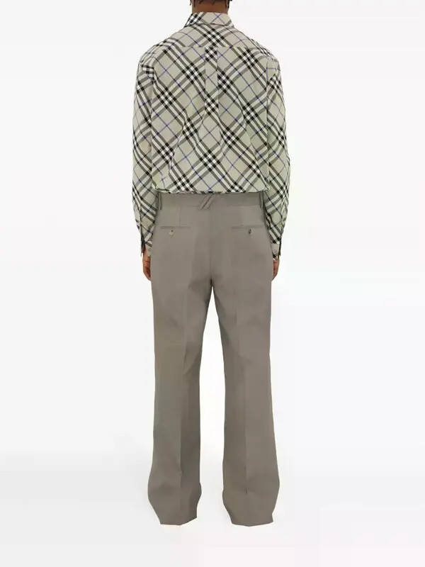 Burberry Checked Cotton Shirt - Neutrals
