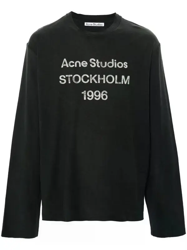Acne Studios Logo-print Distressed T-shirt - Green