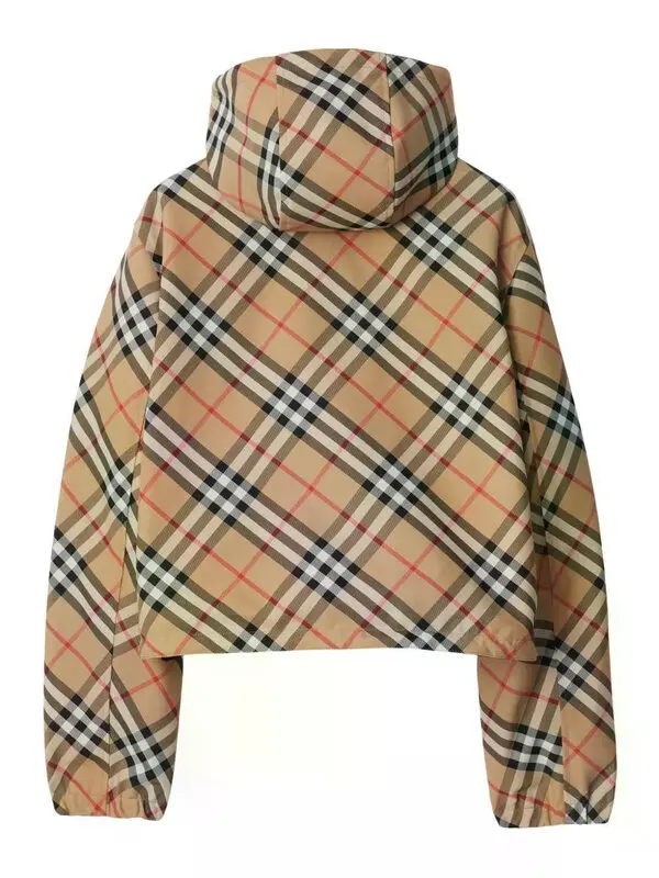 Burberry Cropped Reversible Check Jacket - Brown