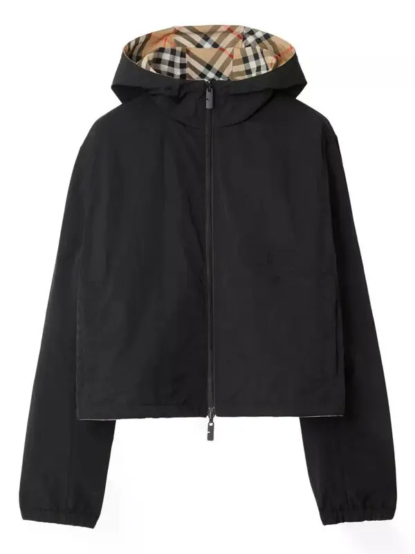 Burberry Cropped Reversible Check Jacket - Brown