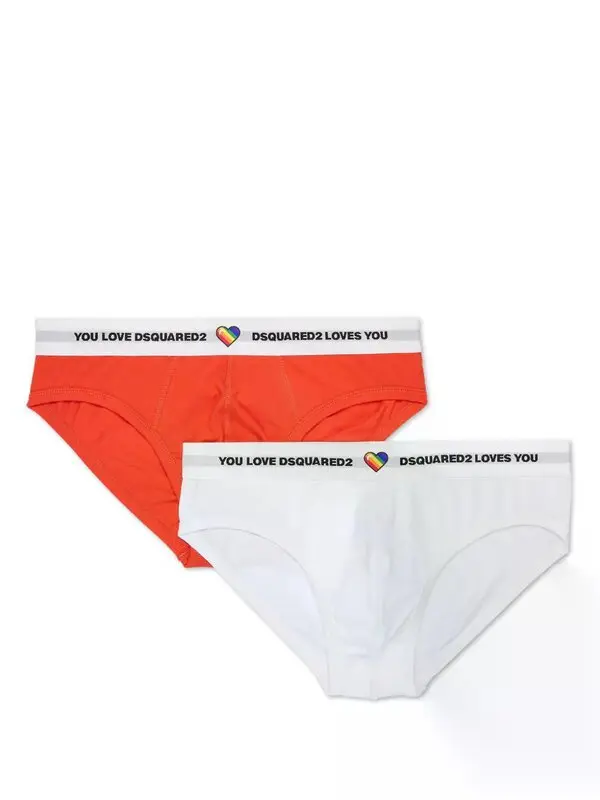Dsquared2 Logo-waistband Briefs - Orange