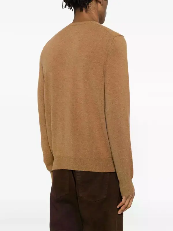 Play Comme Des Garcon Wool Cardigan With Heart Appliqu - Brown
