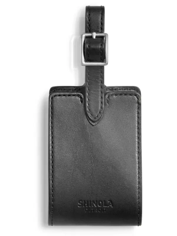Shinola Leather Luggage Id Tag - Black