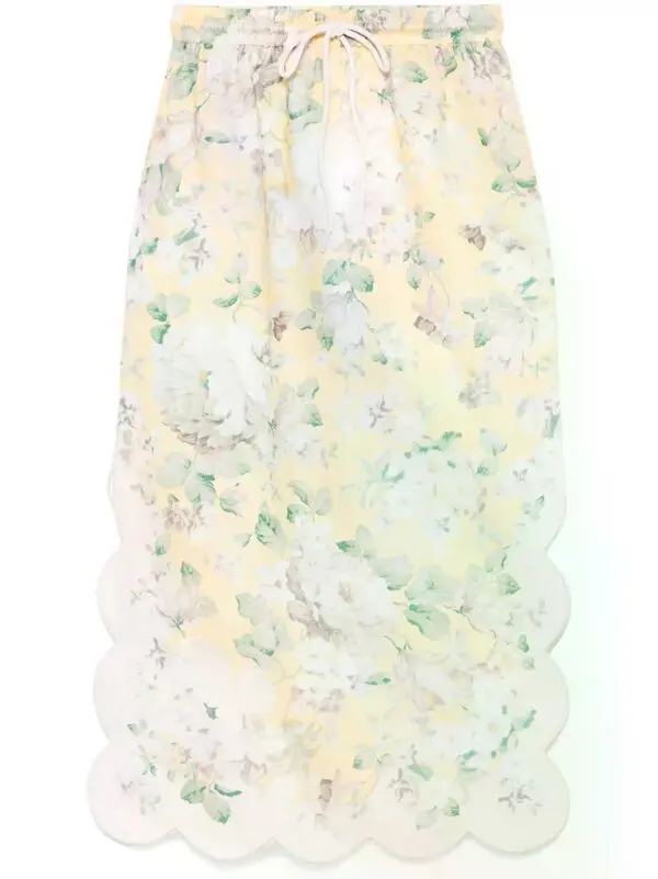 Zimmermann Acacia Scallop Midi Skirt