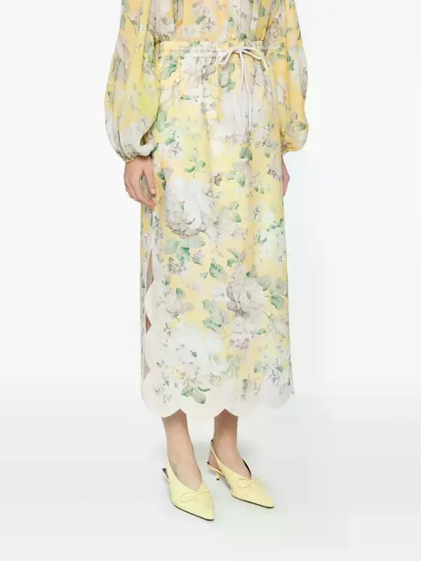 Zimmermann Acacia Scallop Midi Skirt