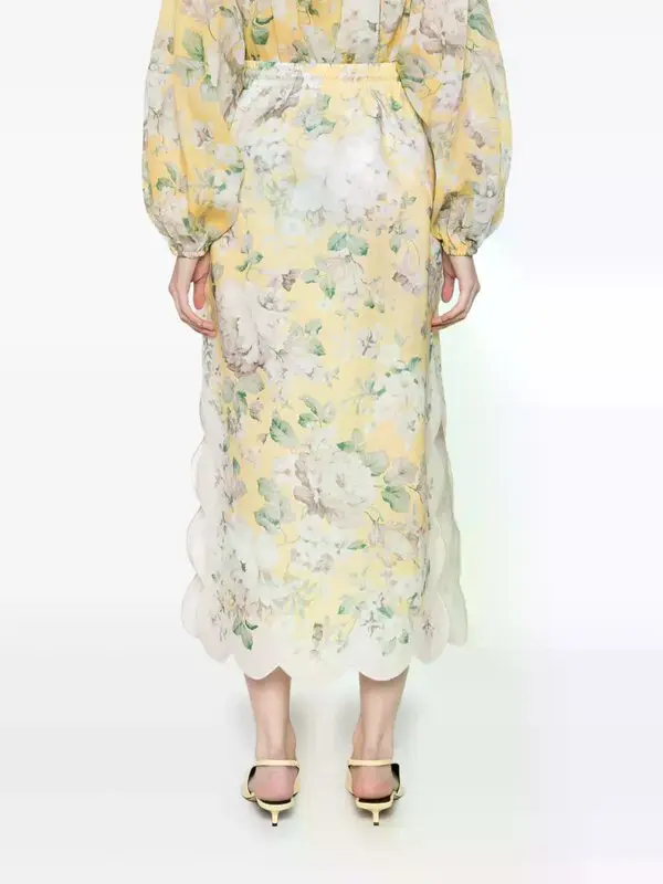 Zimmermann Acacia Scallop Midi Skirt