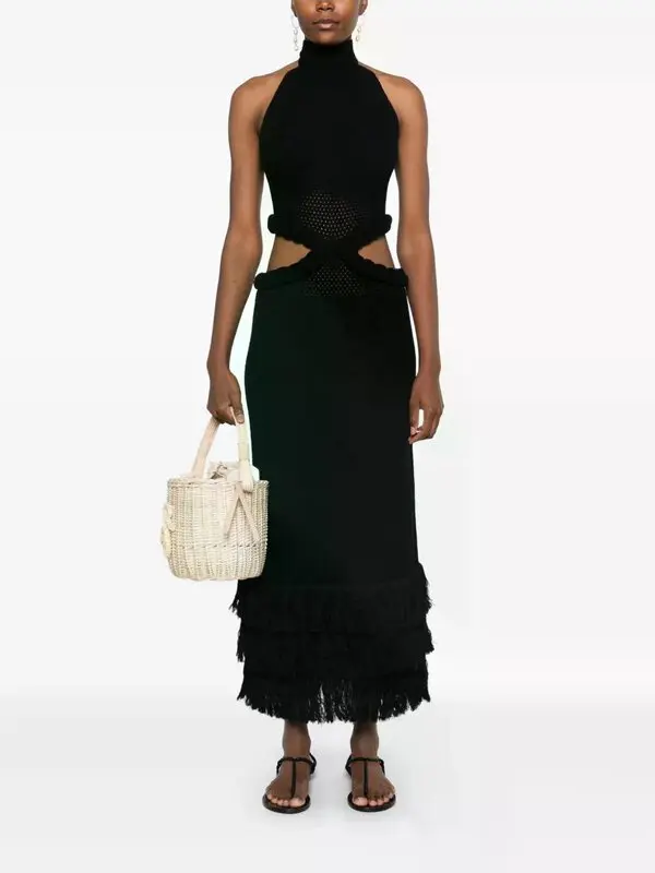 Johanna Ortiz Cut-out Halterneck Midi Dress
