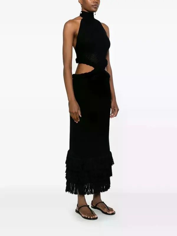 Johanna Ortiz Cut-out Halterneck Midi Dress