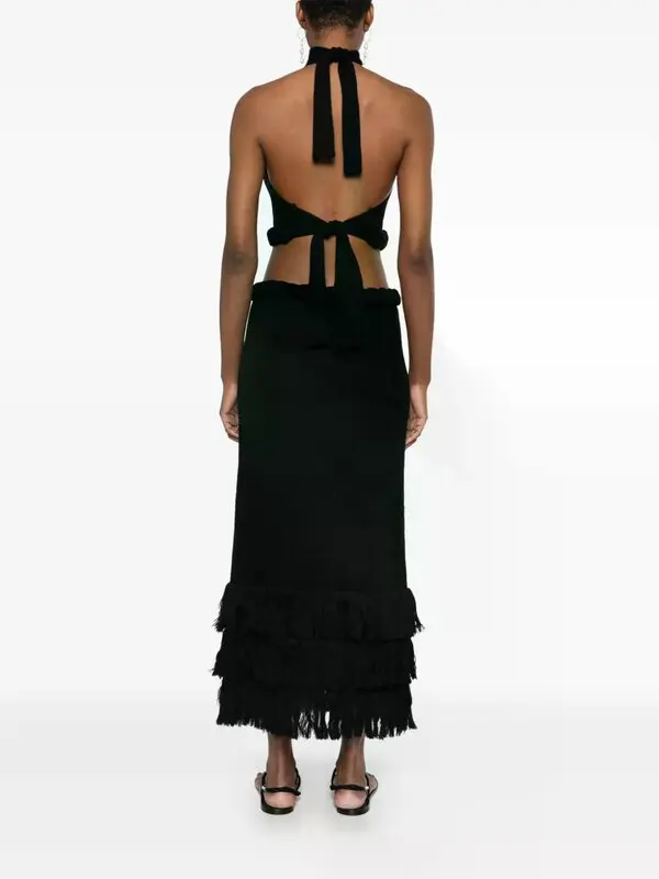 Johanna Ortiz Cut-out Halterneck Midi Dress