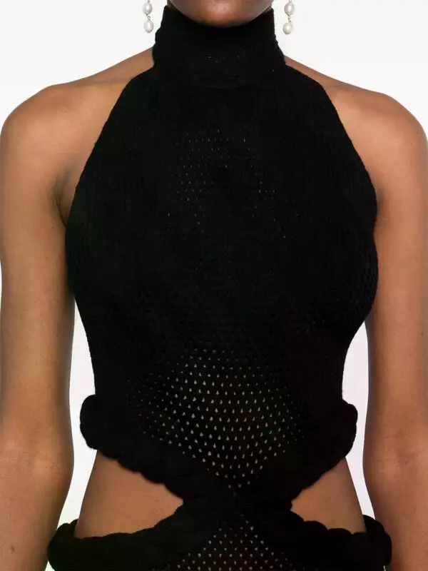 Johanna Ortiz Cut-out Halterneck Midi Dress