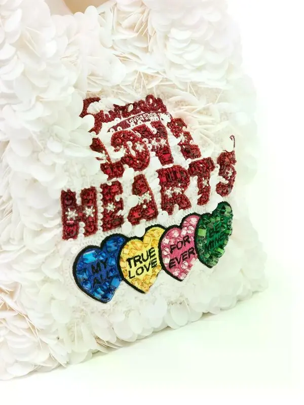 ANYA HINDMARCH Love Hearts Embroidered Tote Bag
