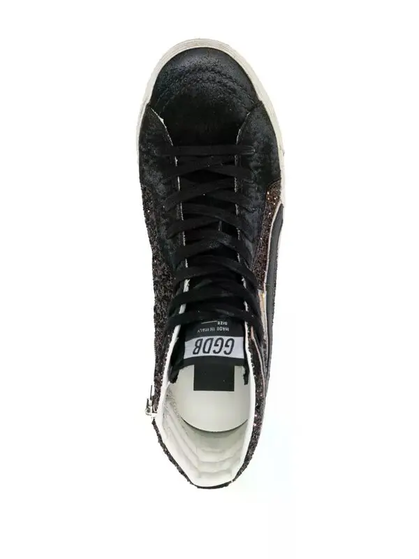 GOLDEN GOOSE Slide Glitter High-top Sneakers - Black