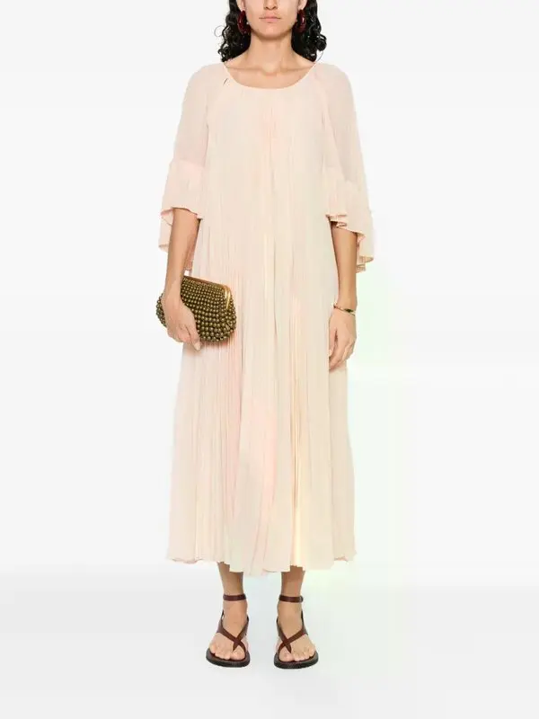 Zimmermann Illuminate Pleated Cape Dress