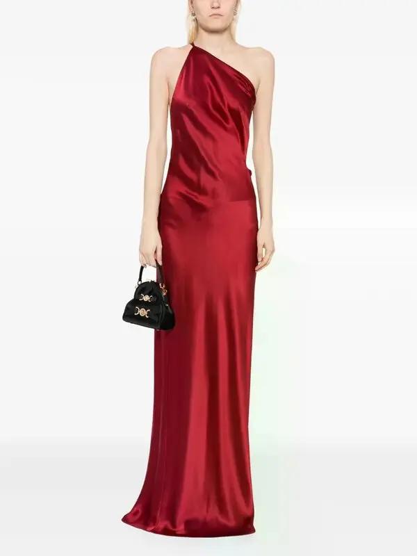 Michelle Mason Asymmetrical Silk Gown - Red