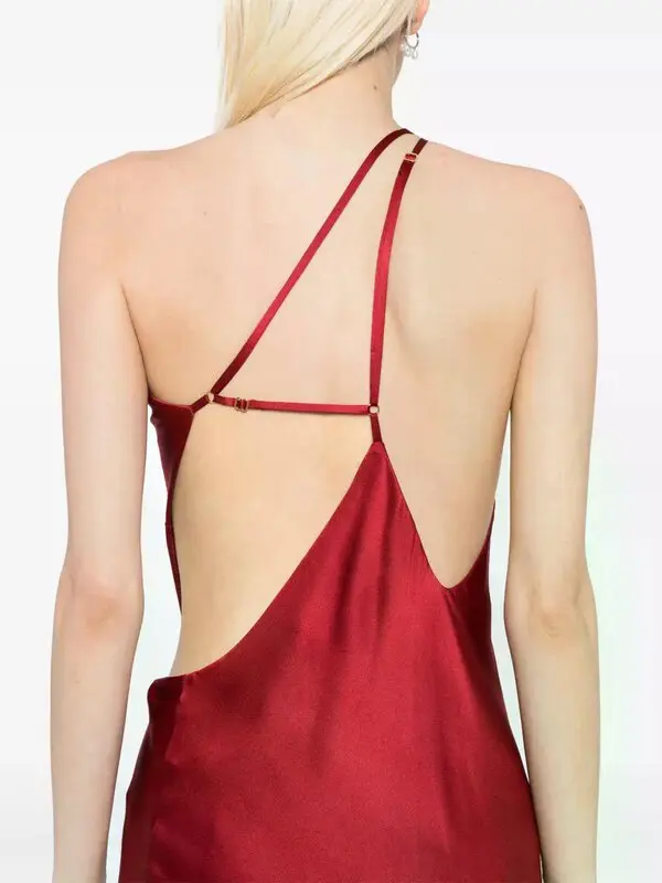 Michelle Mason Asymmetrical Silk Gown - Red