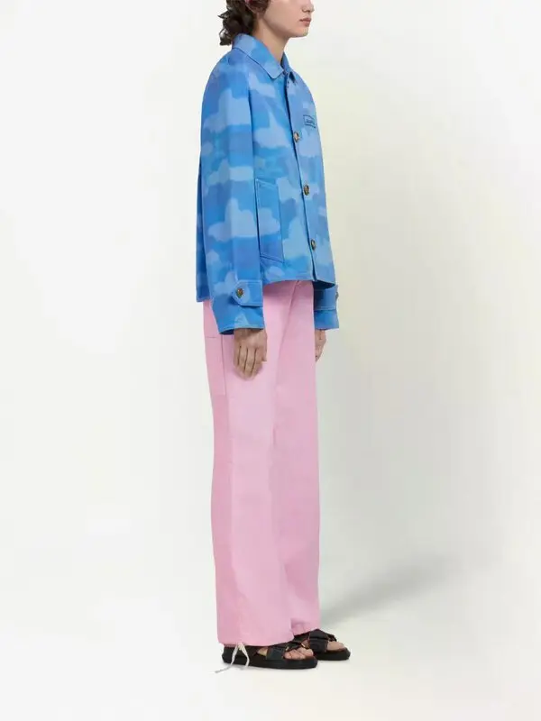 Marni Embroidered Logo Straight-leg Trousers