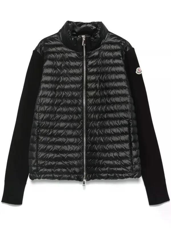 Moncler Knitted-sleeve Padded Jacket - Black