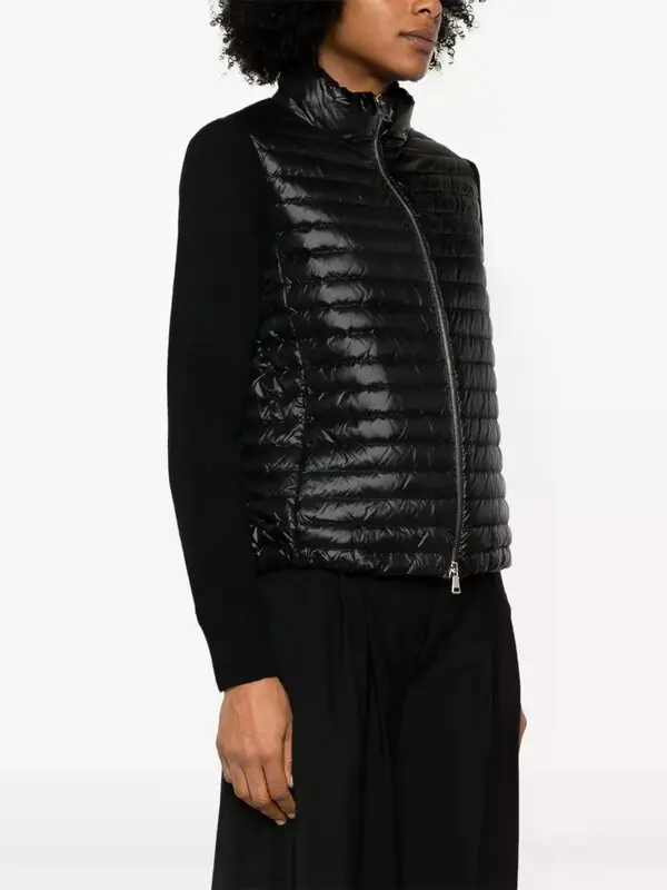 Moncler Knitted-sleeve Padded Jacket - Black