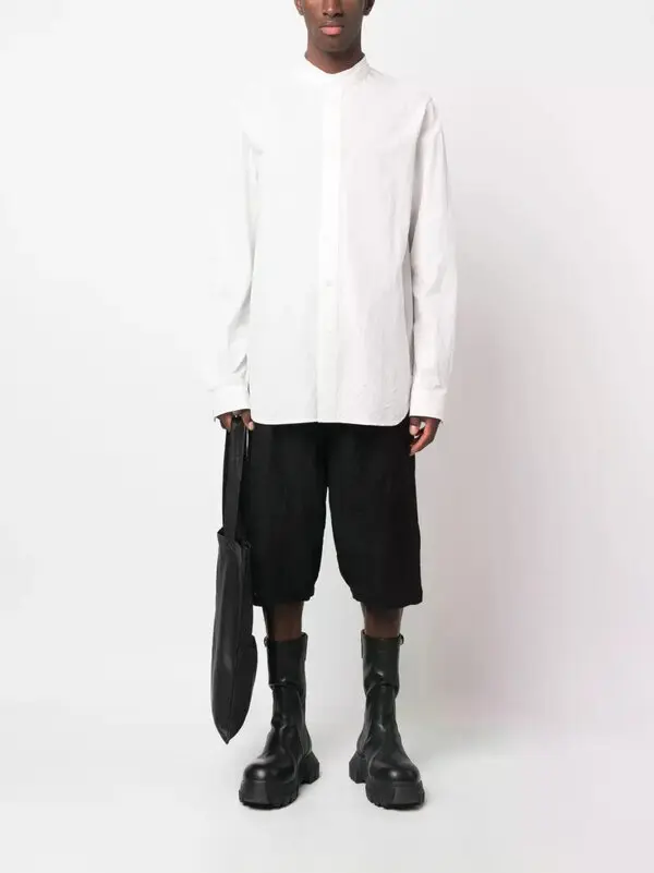 FORME D'EXPRESSION Band-collar Cotton Shirt