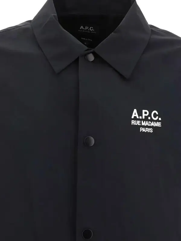A.p.c. Regis Logo Embroidered Shirt Jacket - Black