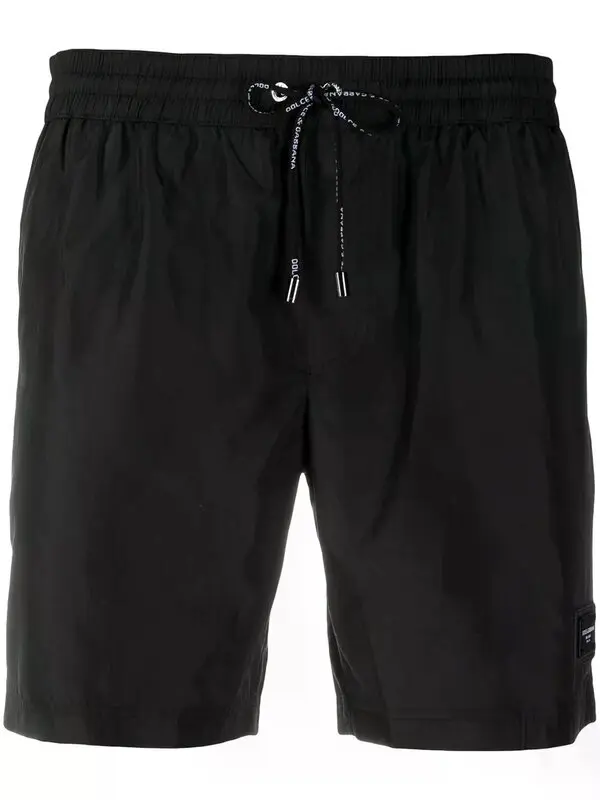Dolce & Gabbana Logo-patch Swim Shorts - Black